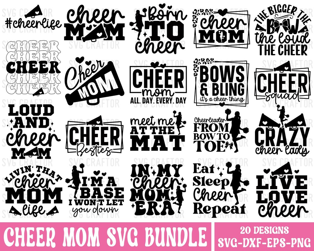 Cheer Mom SVG Bundle: Cheerleader Designs (digital Files) - Etsy