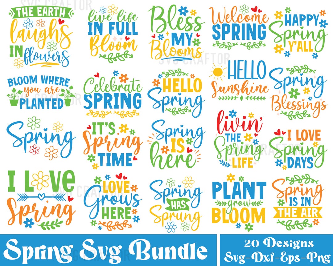 Spring SVG Bundle, Easter SVG Bundle, Welcome Spring SVG, Flower Svg ...