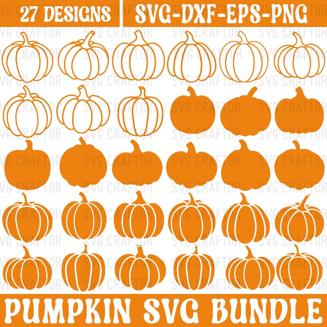 Pumpkin SVG Bundle: 27 Autumn Designs (digital Download) - Etsy