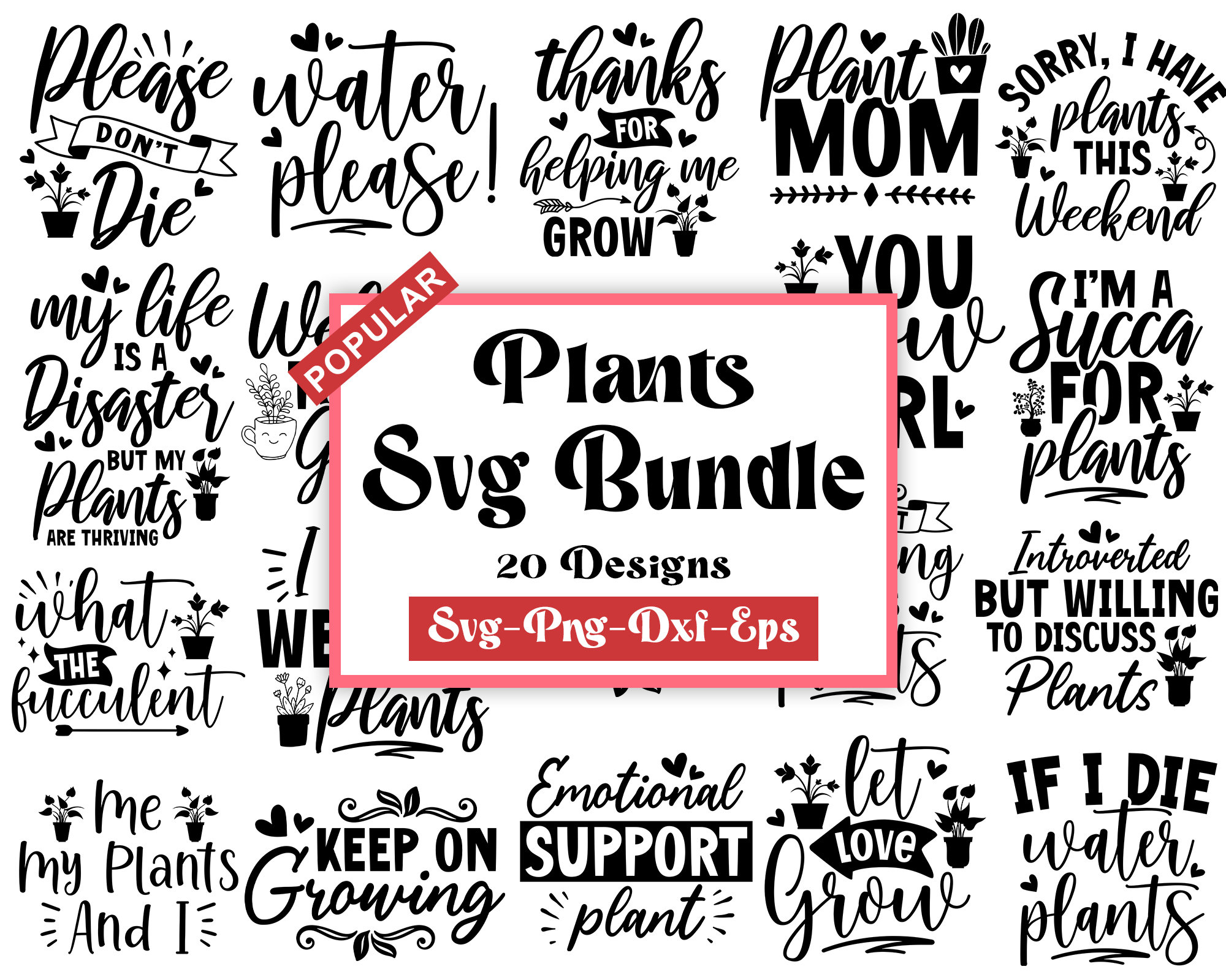 Plant Lover SVG Bundle, Funny Plant Quotes (digital Download) - Etsy