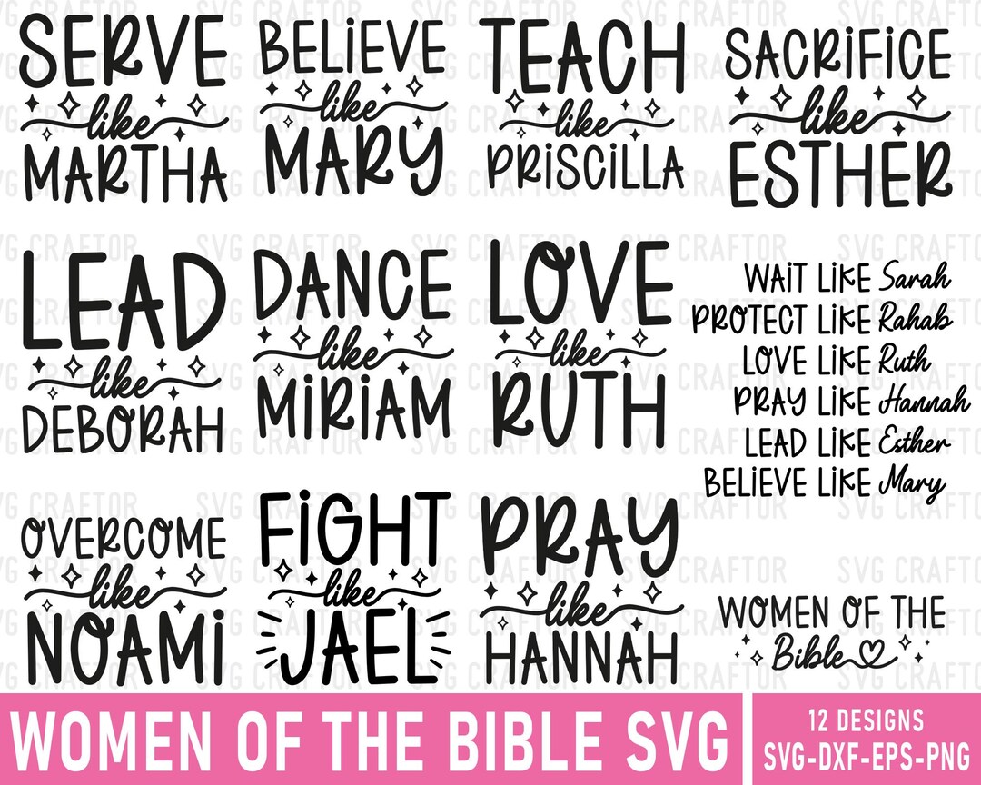 Women of the Bible SVG Bundle: Christian Cut Files for Cricut ...