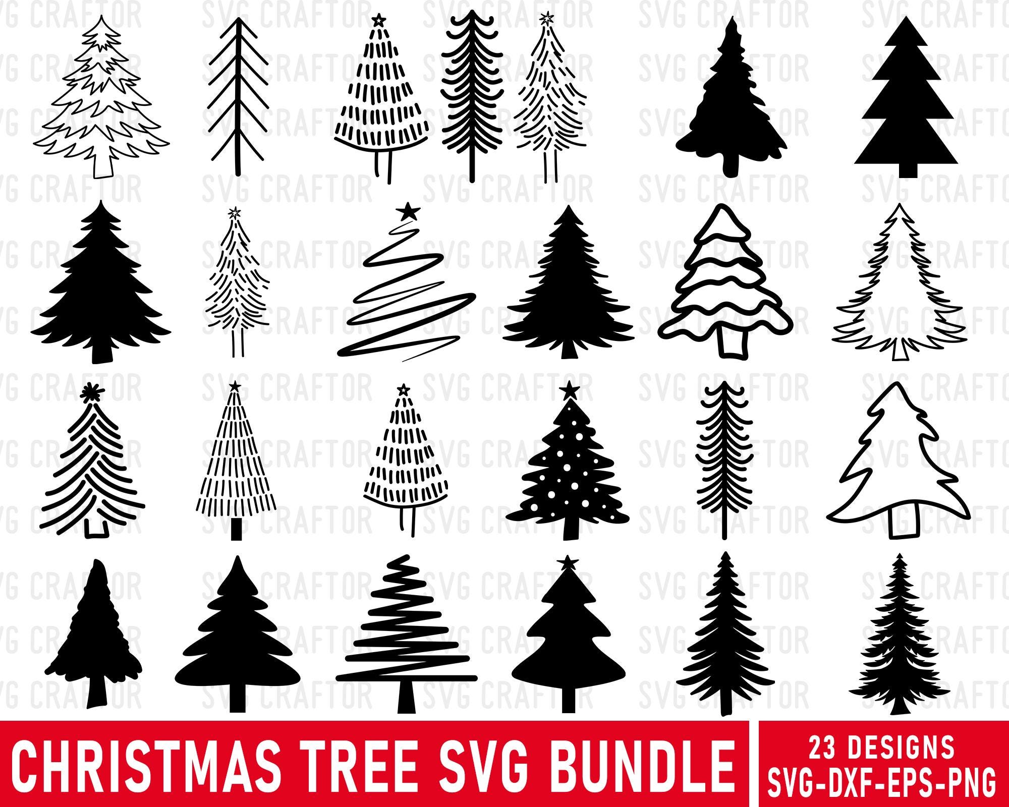 Christmas Tree SVG Bundle, Ornaments, Cricut Cut Files (digital ...