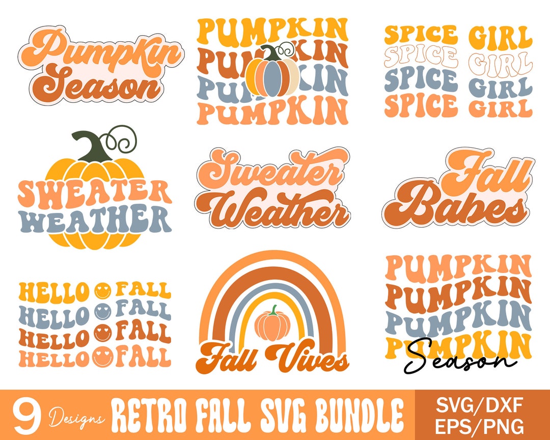Fall SVG Bundle, Fall, Autumn Fall Svg, Fall Retro Svg, Hello Fall Svg ...