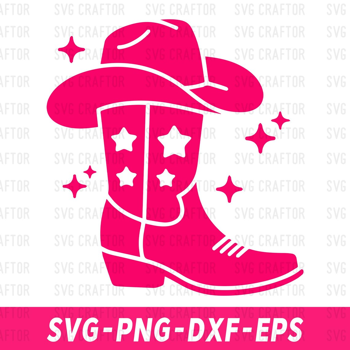 Cowboy Boot SVG: Western Clipart, Rodeo Silhouette (digital Download ...