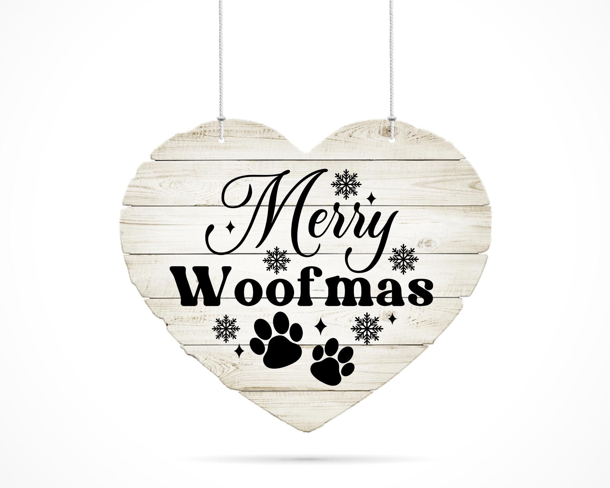 Dog Christmas SVG Bundle: Paw Print Typography (digital Download) - Etsy