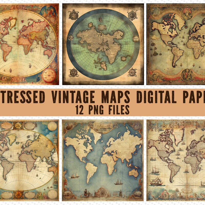 Distressed Map - Etsy