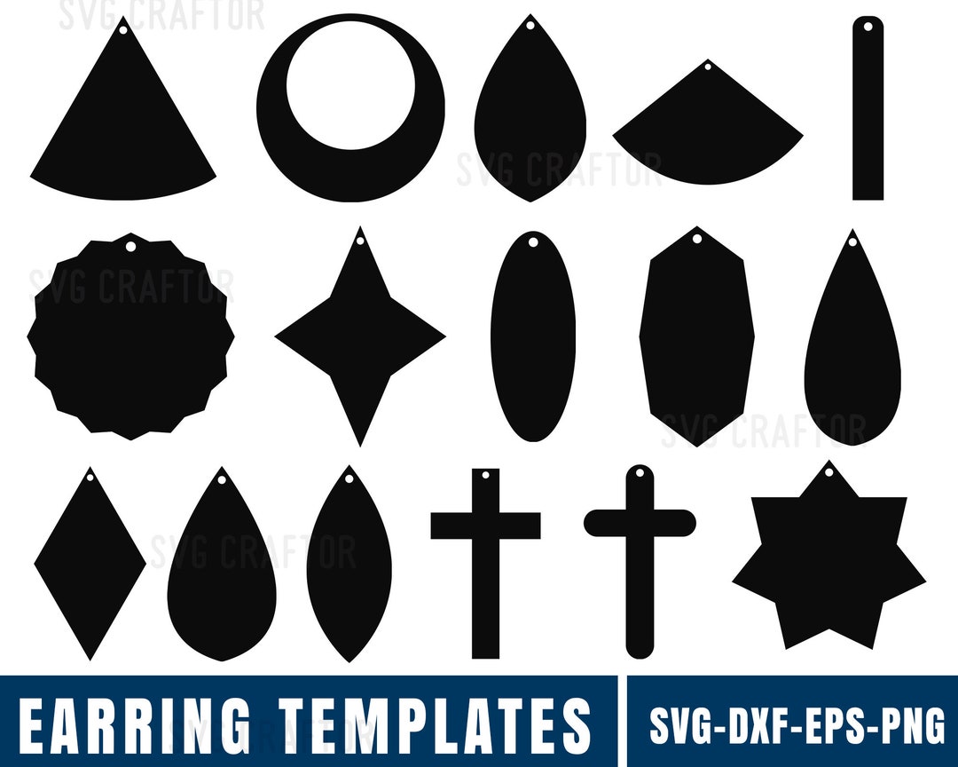 Earring Templates SVG Cut File: 16 Designs (digital Download) - Etsy