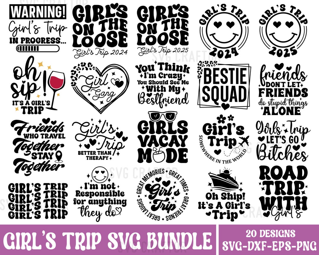 Girls Trip SVG Bundle: Vacation & Cruise Designs (digital Files) - Etsy
