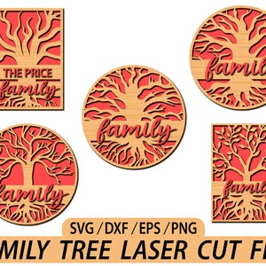 Family Tree SVG Bundle, Family Tree Laser Cut File, Digital File Only ...