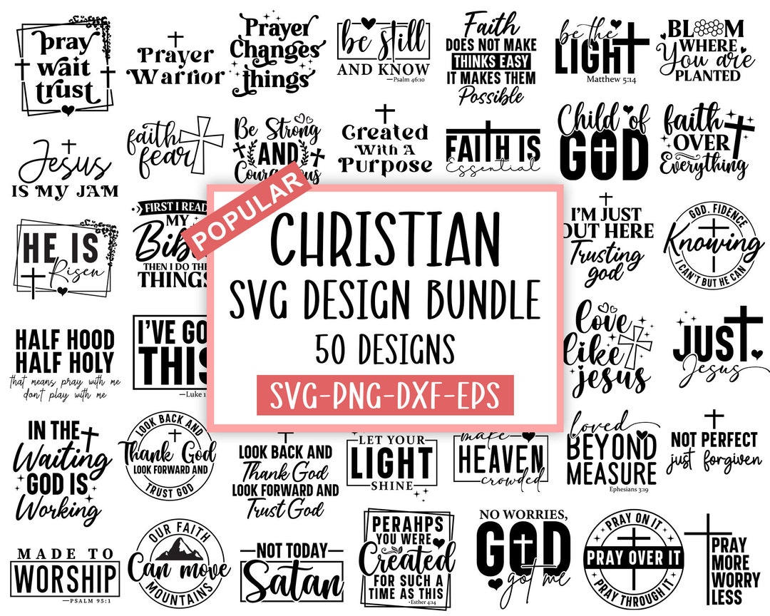 Christian SVG Bundle: Faith & Religious Designs (digital Download) - Etsy