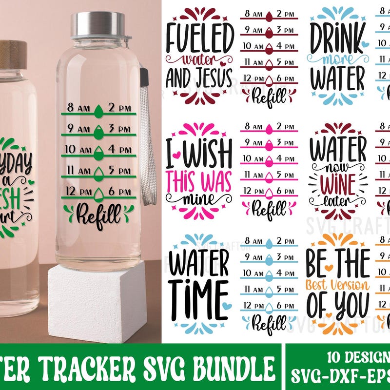 Water Bottle Tracker Svg - Etsy