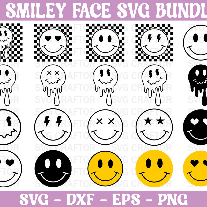 Smiley Face Svg - Etsy