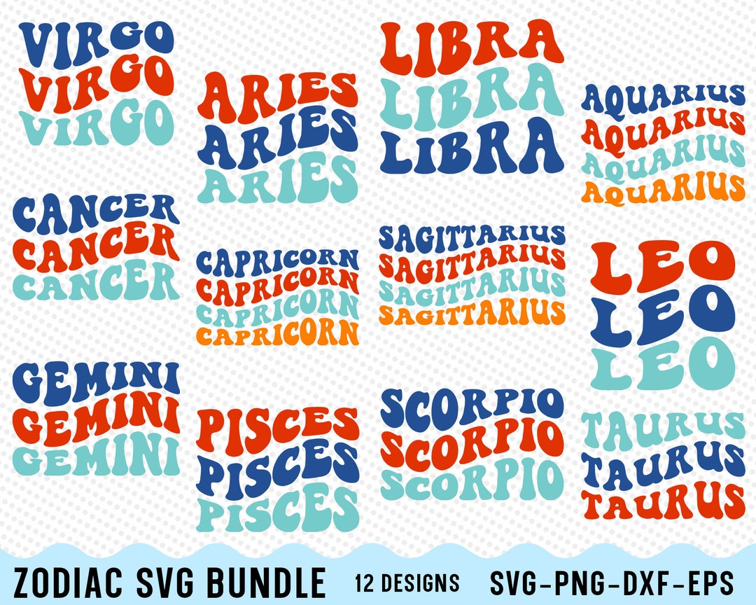 Retro Zodiac SVG Bundle, Horoscope Shirts (digital Download) - Etsy
