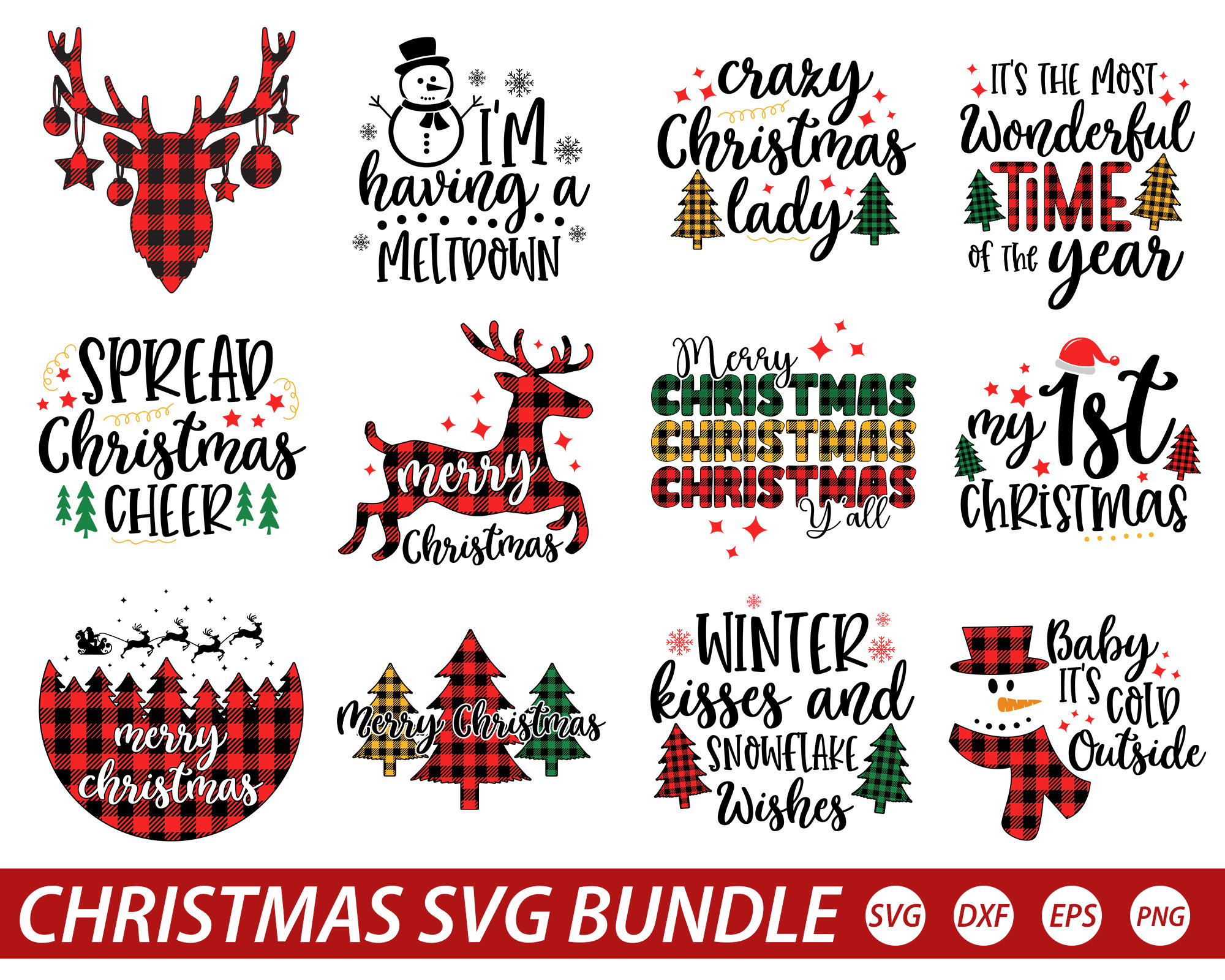 Christmas SVG Bundle Christmas Svg Winter Svg Christmas - Etsy
