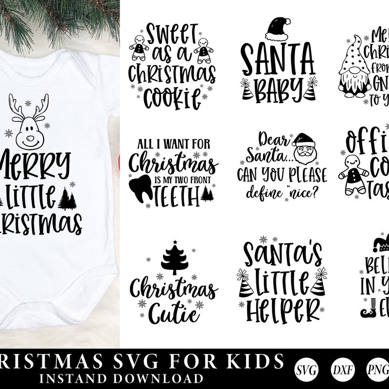 Kids Christmas Svg - Etsy