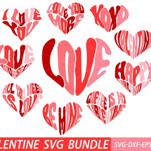 Valentine Hrart Svg Bundle, Valentine Svgs, Valentine Quotes Svg, Love ...