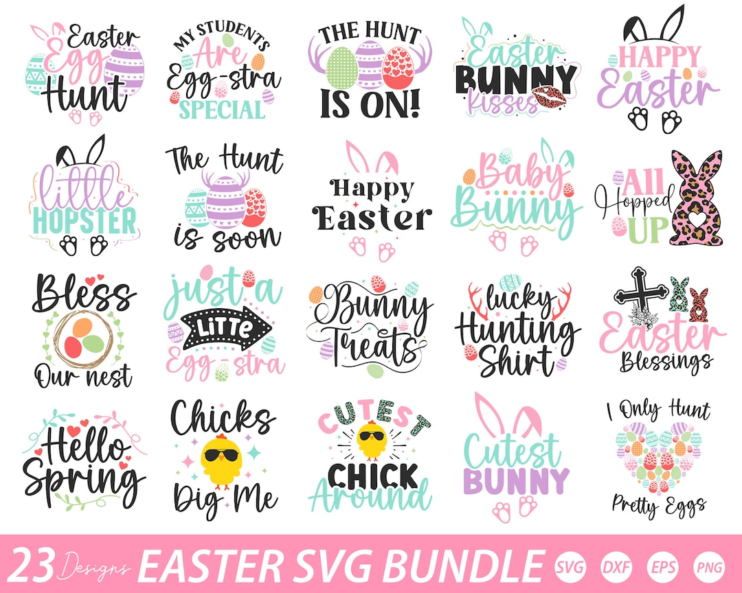 Easter Bundle Svg, Easter Svg Designs, Easter Svg Cut Files, Easter Svg ...
