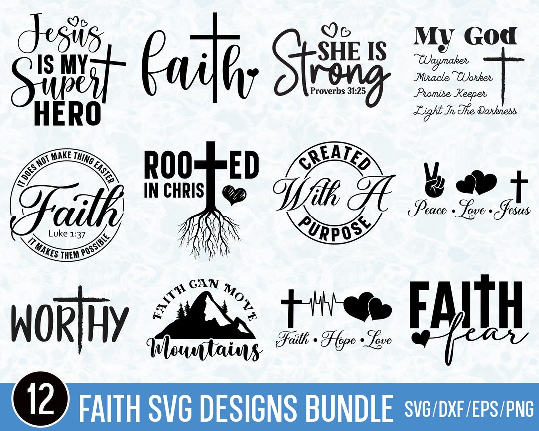 Faith SVG Bundle: Christian Scripture Designs (digital Download) - Etsy