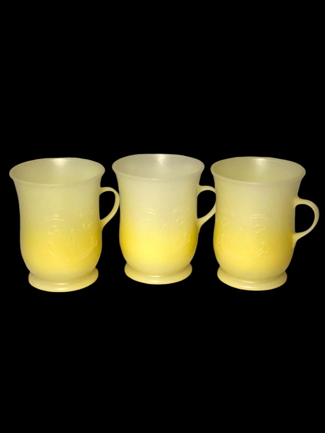 Vintage Kool-aid Man Glow in the Dark Mugs 1980s, Set of 3 Yellow Ombre ...