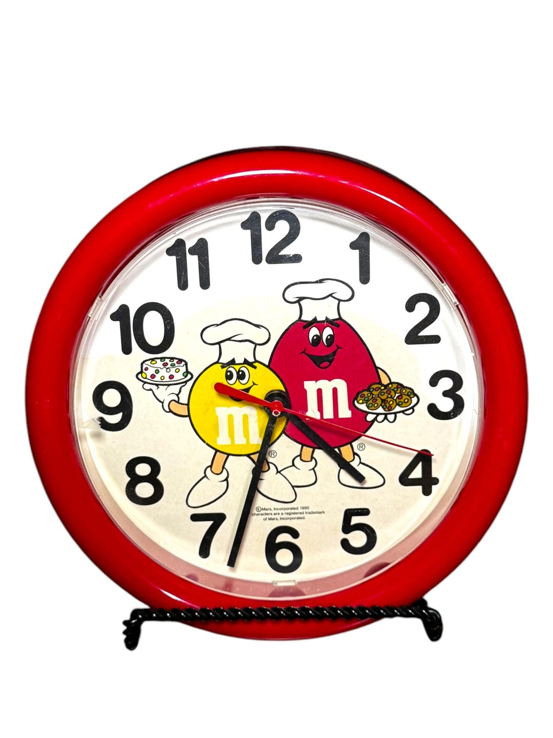 Vintage 1990 M&m's Wall Clock - Red and Yellow Chef Theme - Working ...