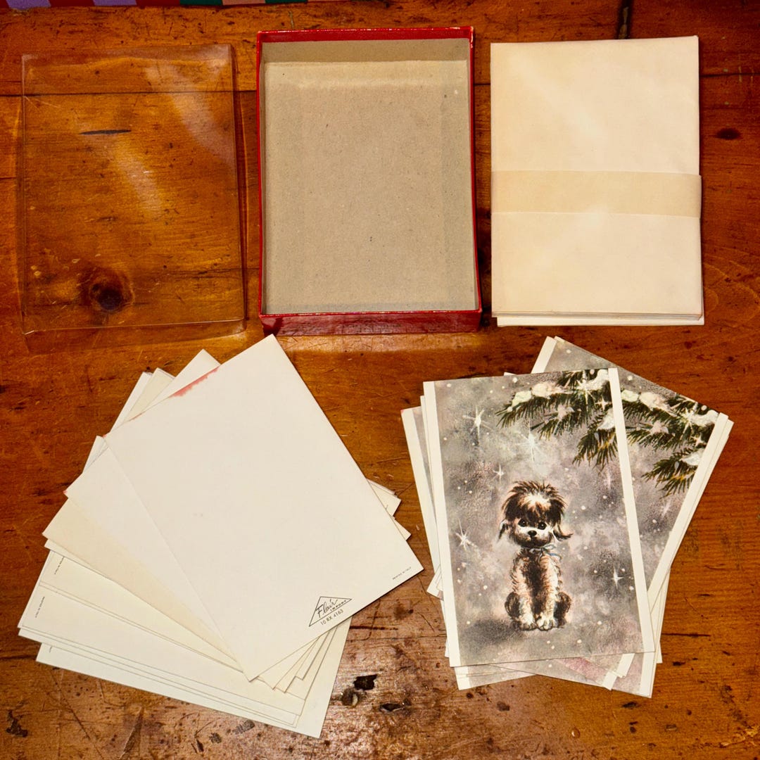 Complete 1960s Flair Imports Christmas Cards Boxed Set – Unused Glitter ...
