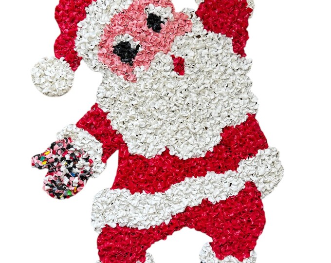 Vintage 1970s Melted Plastic Popcorn Santa Claus Wall Hanging – Retro ...