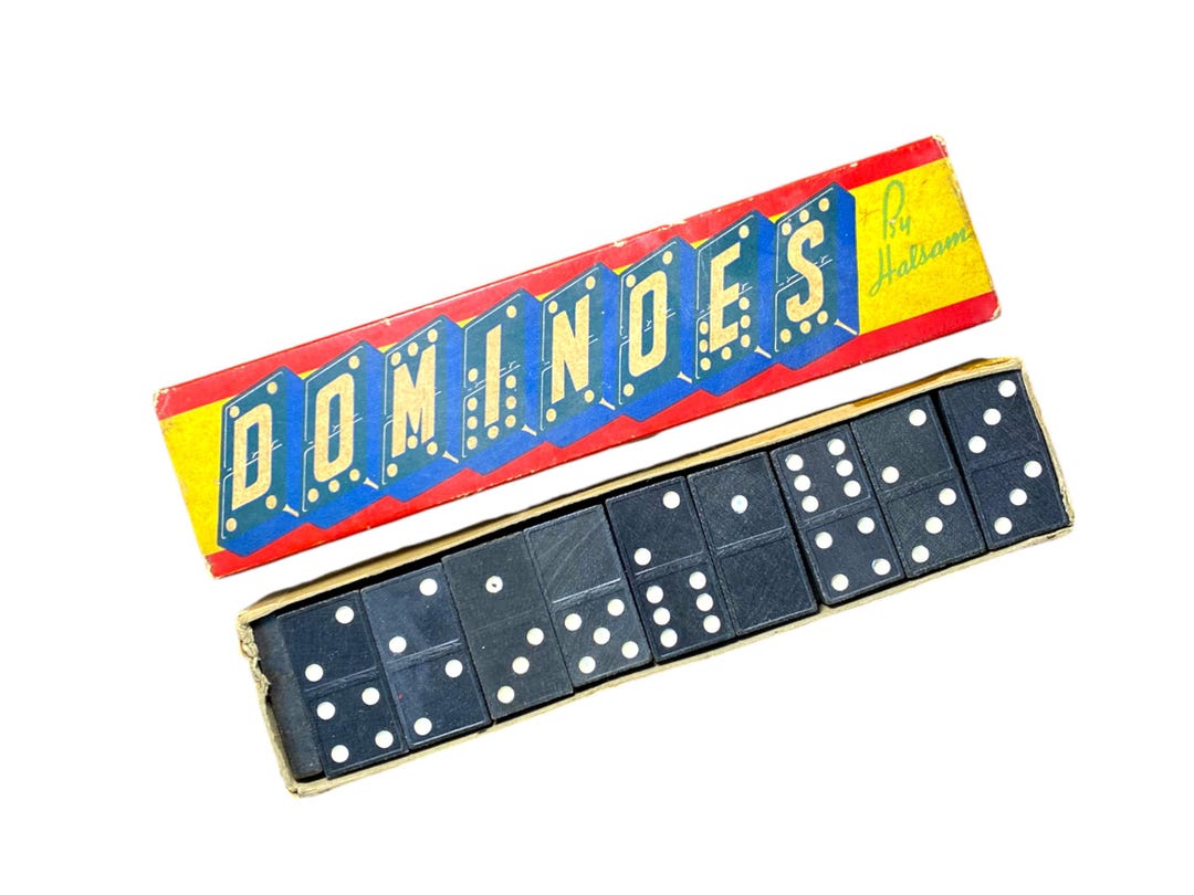 Vintage Halsam Dominoes Set - Classic Retro Domino Game With Original ...