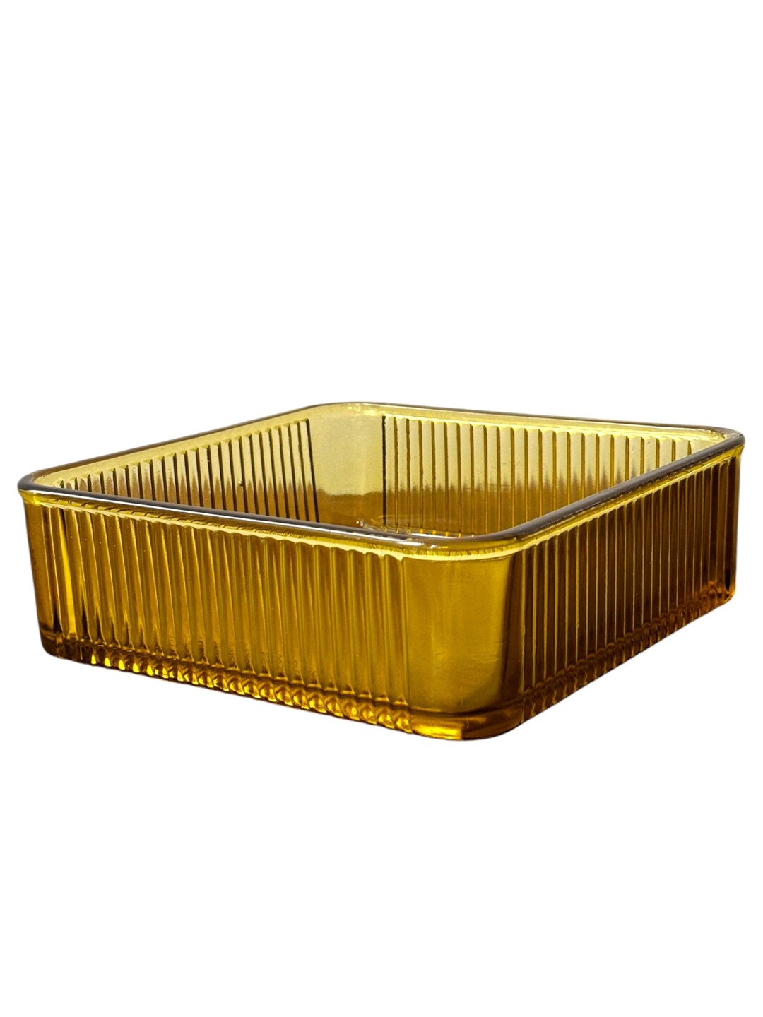 Amber Federal Glass Refrigerator Dish - Vintage Mid-century Modern ...