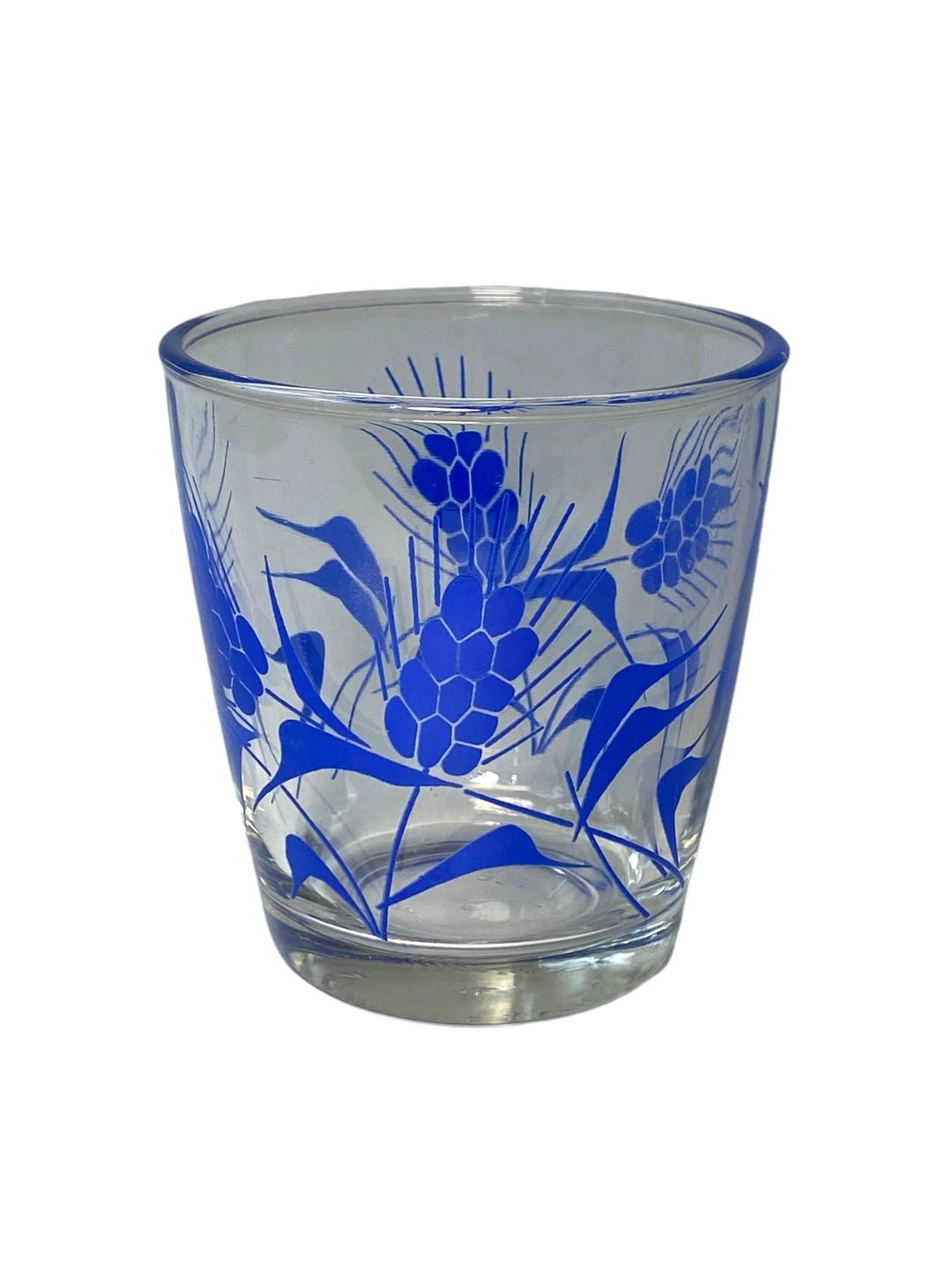 Vintage Federal Glass Blue Wheat Pattern Tumbler – Mid-century Modern ...