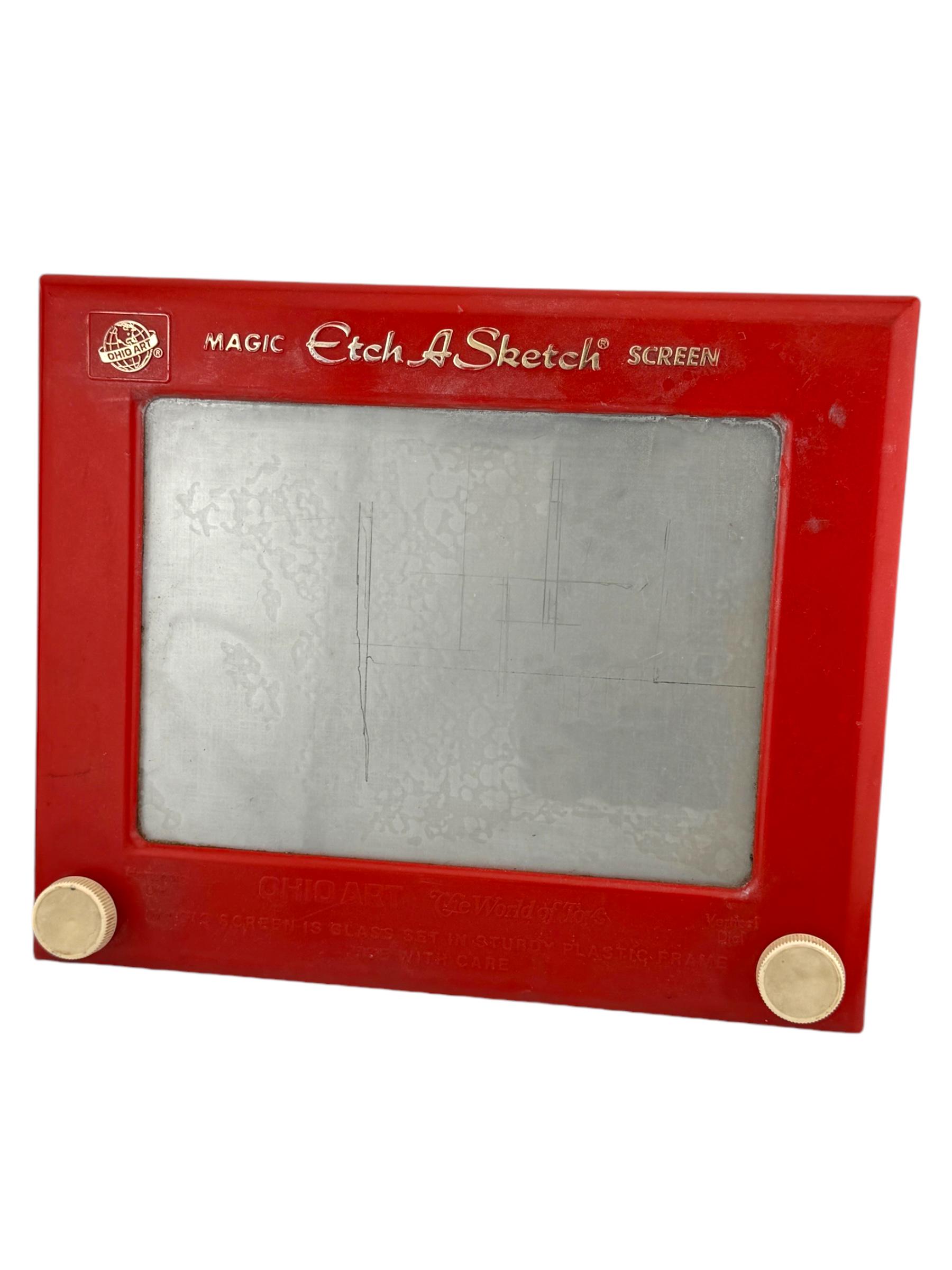 Vintage Etch A Sketch by Ohio Art Classic Red 1960s Toy Collectible ...