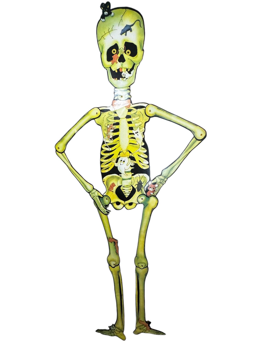 1960s Beistle Jointed Skeleton Decoration - Vintage Halloween Die-cut ...