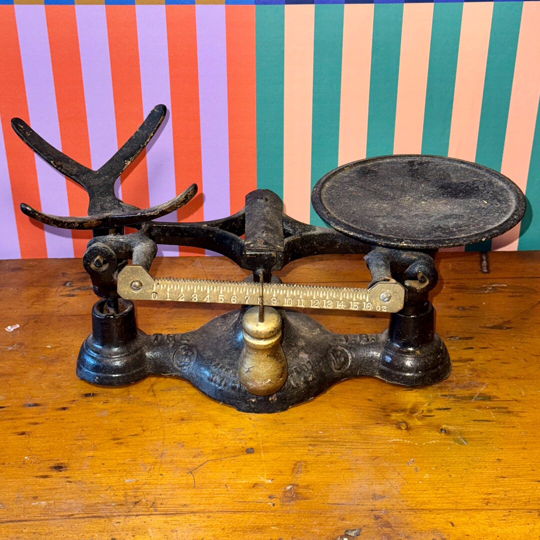 Antique Jacobs Bros Cast Iron Sliding Scale With Brass Weight | Vintage ...