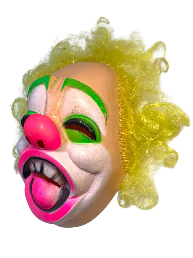 1970s Clown Mask – Bayshore Industries Halloween Costume With Hair - Etsy