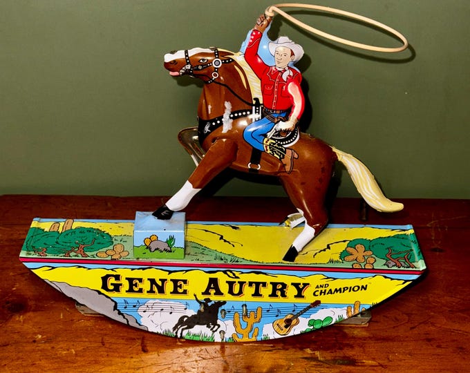 Gene Autry Tin Toy Rocker • Wind-up Cowboy Collectible - Etsy