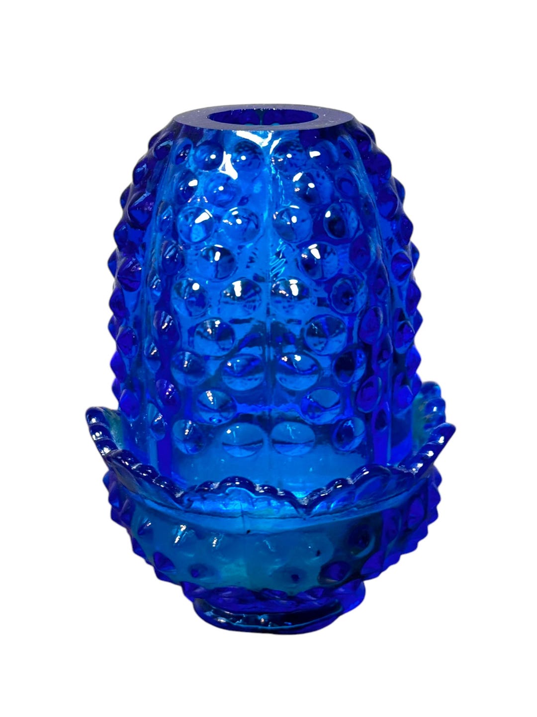 Vintage 1970s Fenton Cobalt Blue Hobnail Fairy Lamp Iconic Mid-century ...