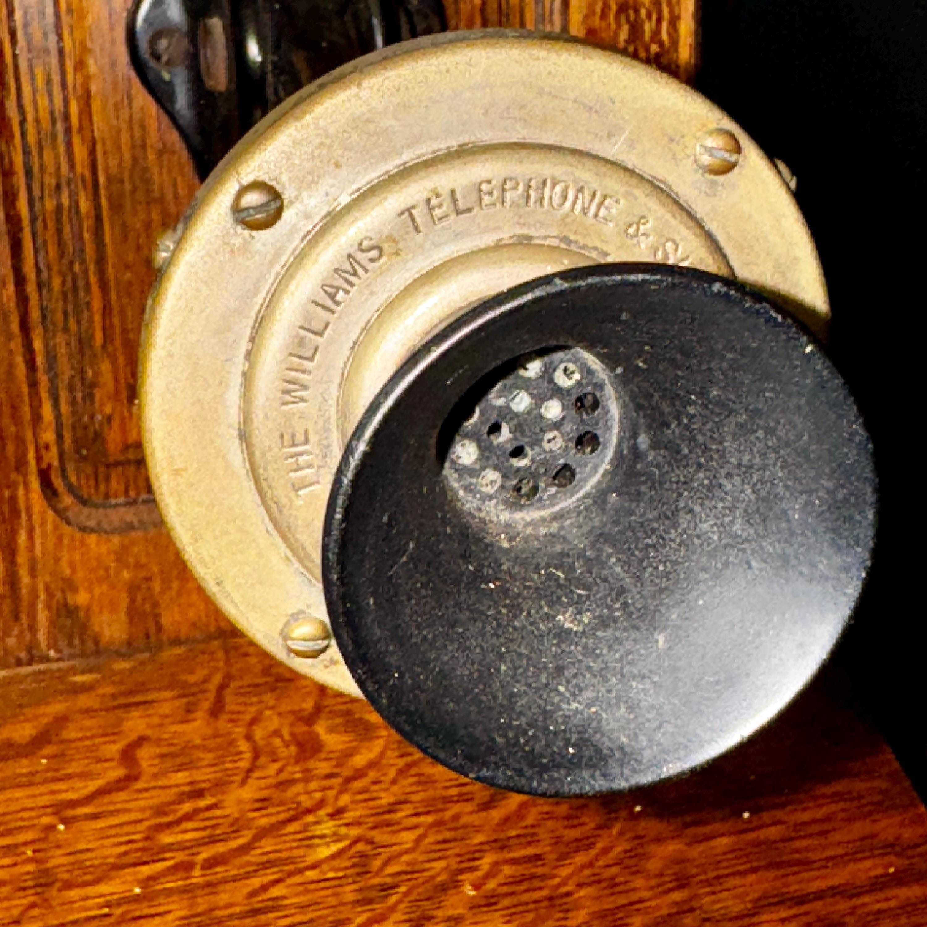Antique Williams Oak Wall Phone | 1900s Magneto Crank Telephone Decor ...