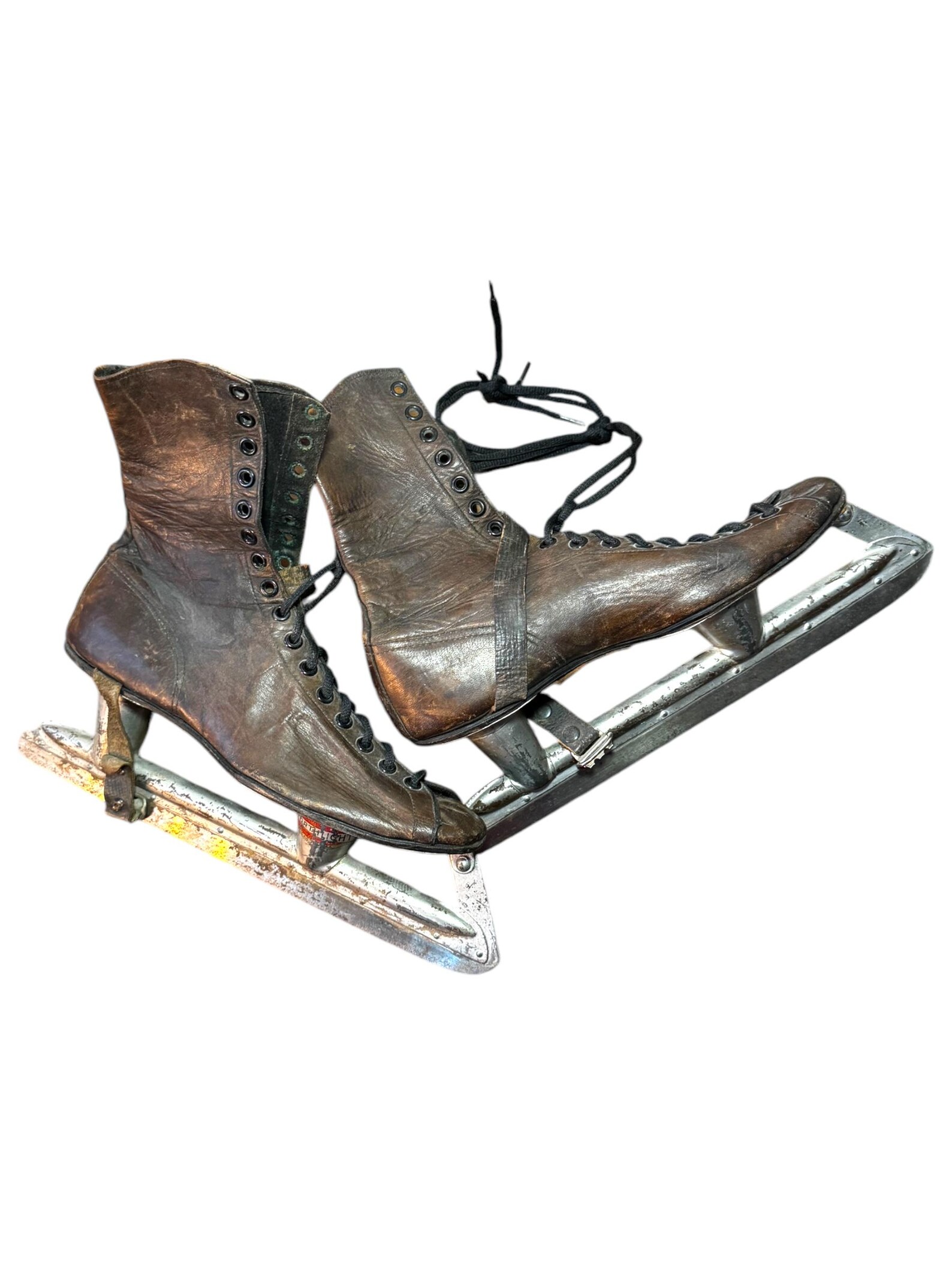 Antique North Light Ice Skates – Vintage Leather and Metal Blades ...