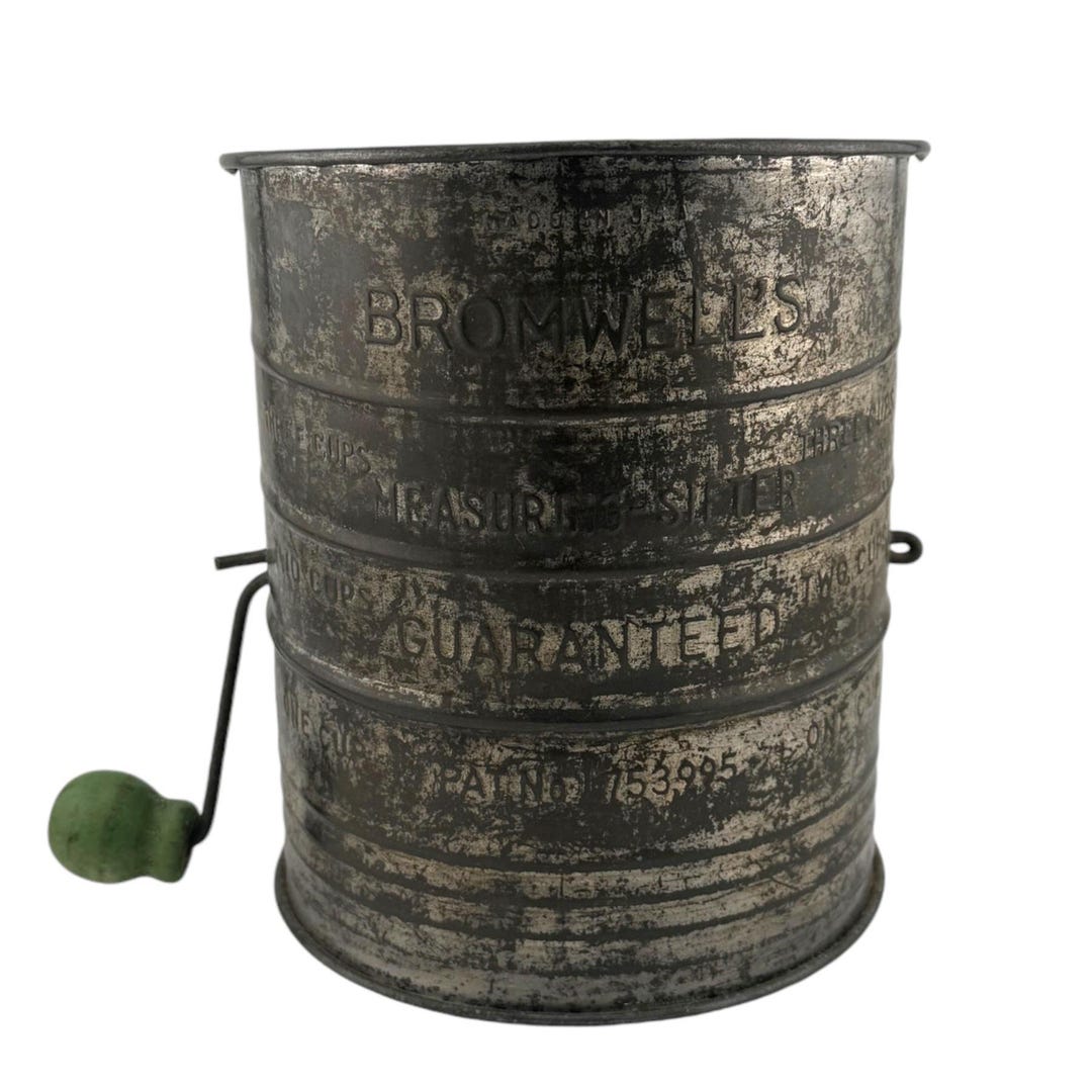 Vintage Bromwell's Flour Sifter 1930s, Green Wood Handle, 3-cup Antique ...