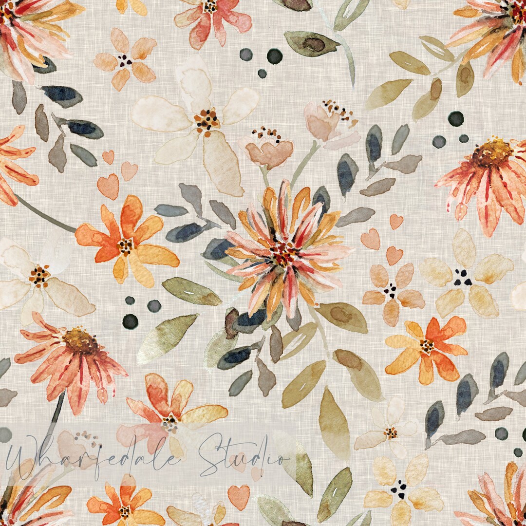 Amber Blooms Non Exclusive Seamless Pattern Florals Hearts - Etsy