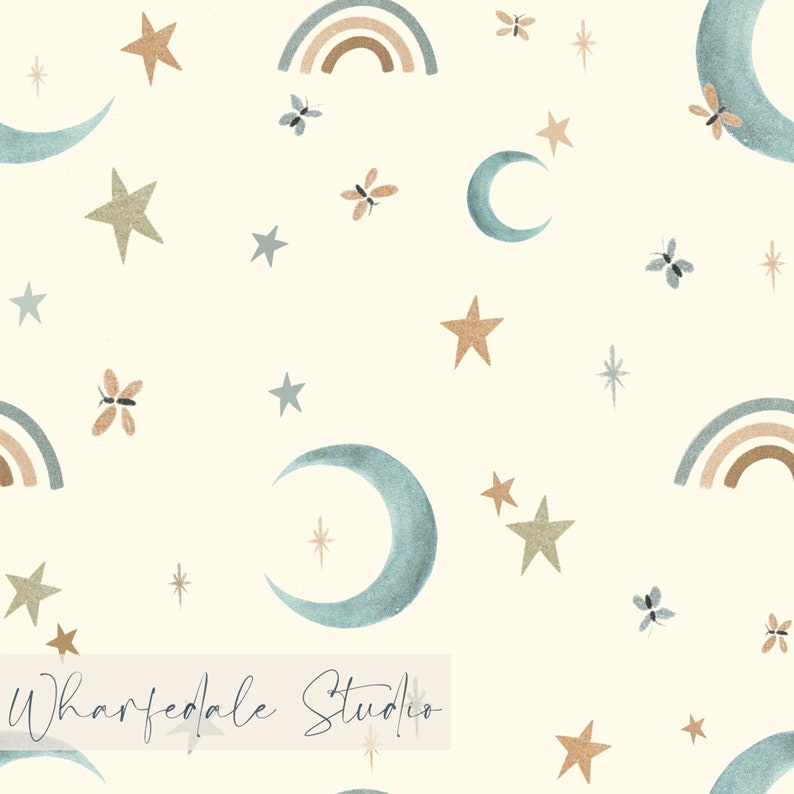 Dreams Seamless Pattern, Stars, Rainbows, Love, Pattern, Fabric ...