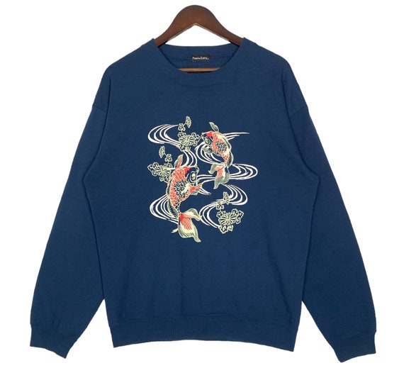 Vintage Feel & Easy Carp Koi Fish logo Japanese Brand… - Gem