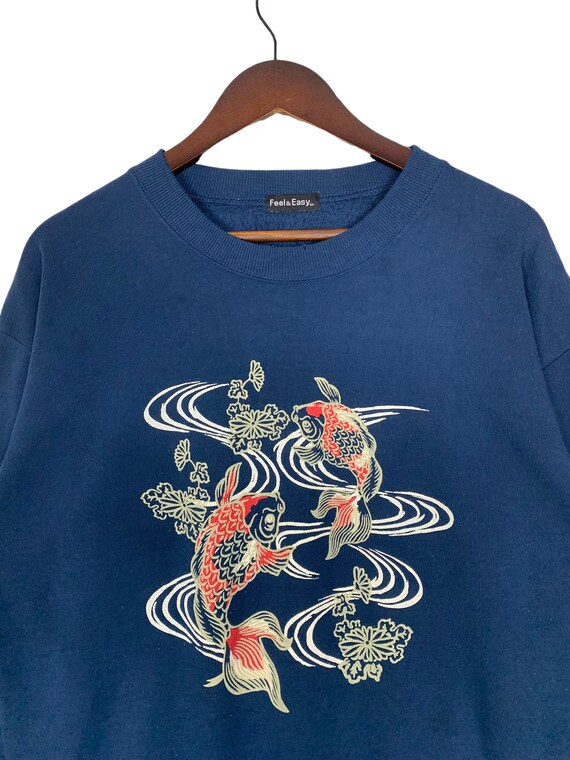 Vintage Feel & Easy Carp Koi Fish logo Japanese Brand… - Gem