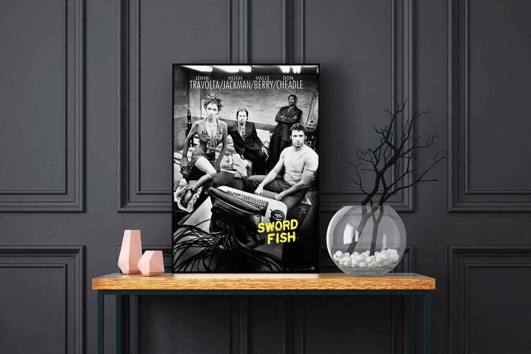 LED Light up Swordfish (2001) Movie Poster Backlit Film Display Theater Light Box Case Frame ...