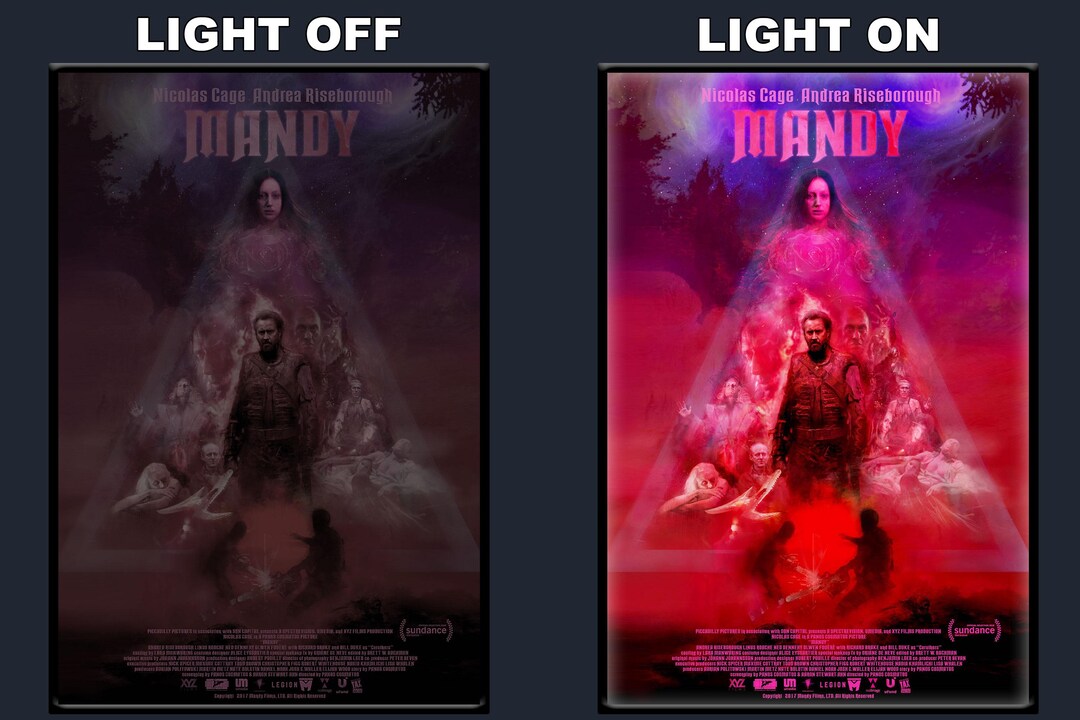 LED Light up Mandy Movie Poster Frame Backlit Film Display Theater ...
