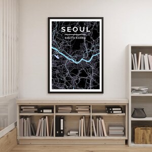 Seoul Korea LED Poster Frame Lightbox With Illuminated City Map ...