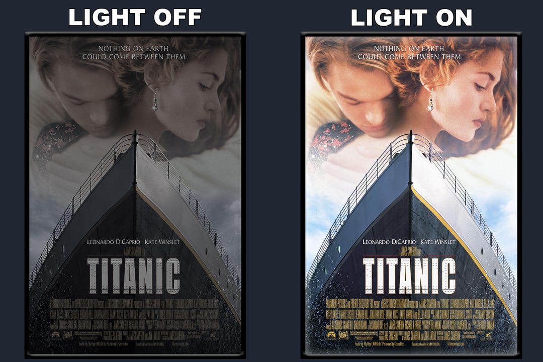 LED Light up Titanic Movie Poster Frame Backlit Film Display Theater ...