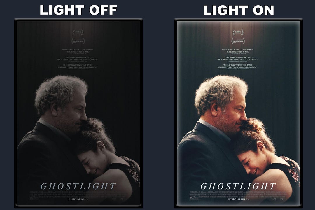 LED Light up Ghostlight Movie Poster Backlit Film Display Theater Light ...