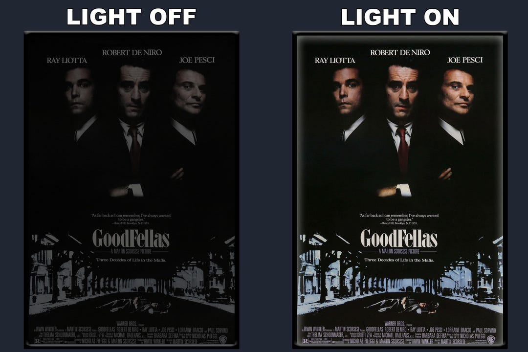 LED Light up Goodfellas Movie Poster Frame Backlit Film Display Theater ...