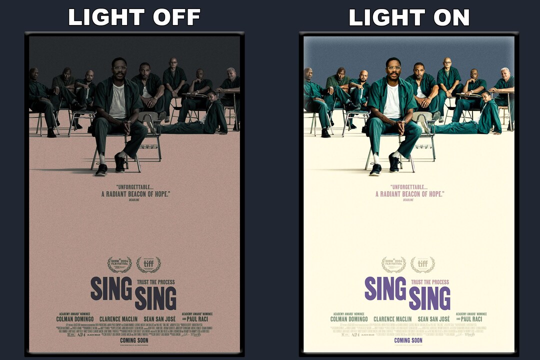 LED Light up Sing Sing Movie Poster Frame Backlit Film Display Theater ...