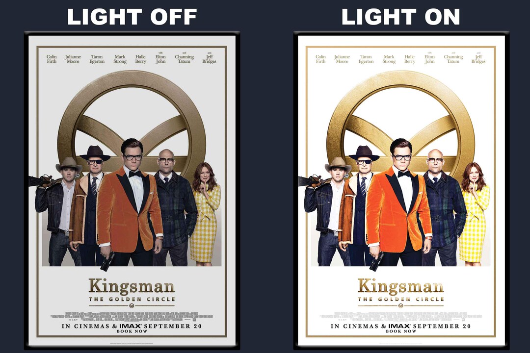 LED Backlit Poster Frame Kingsman the Golden Circle Spy Movie Poster ...
